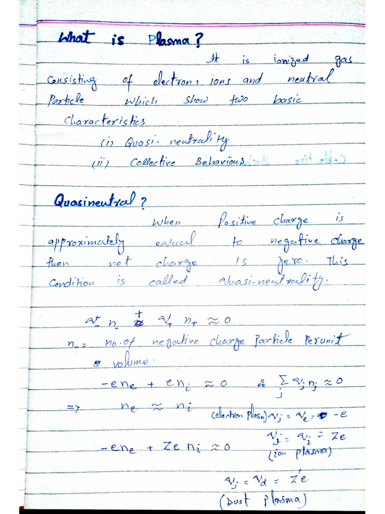 Plasma Notes Dr. Rasheed SHB | PDF