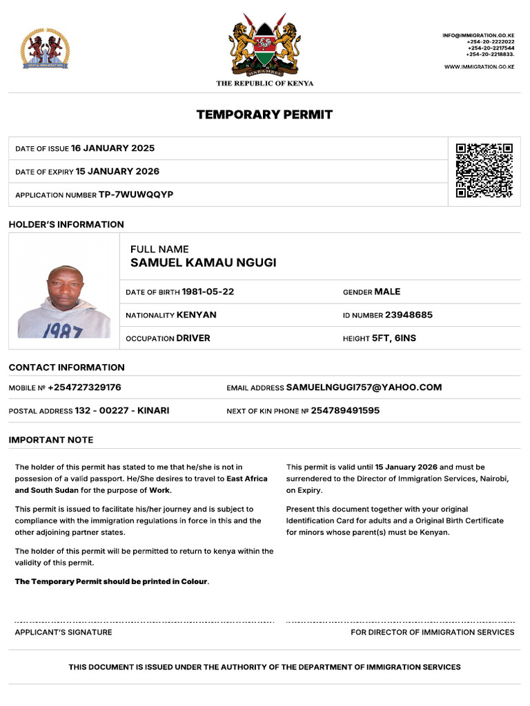 TP-7WUWQQYP-Temporary PERMIT | PDF