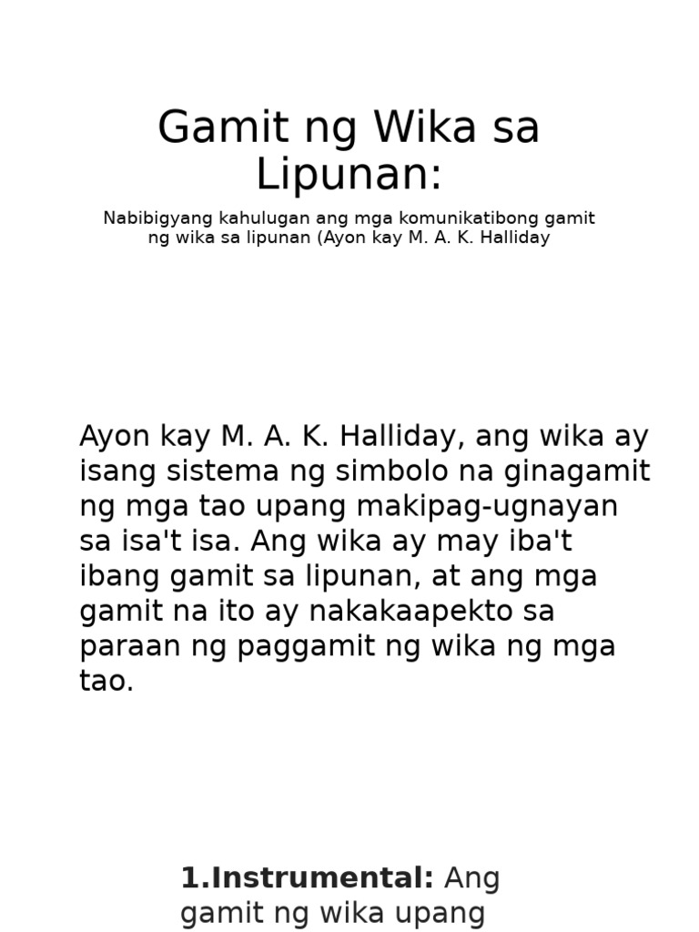 Gamit NG Wika Sa Lipunan Filipino | PDF