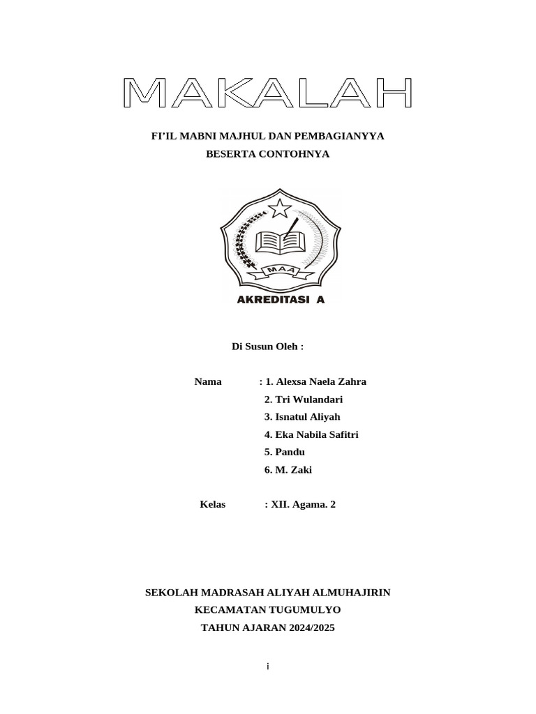 Fi'il Mabni Ma'lum dan Majhul | PDF