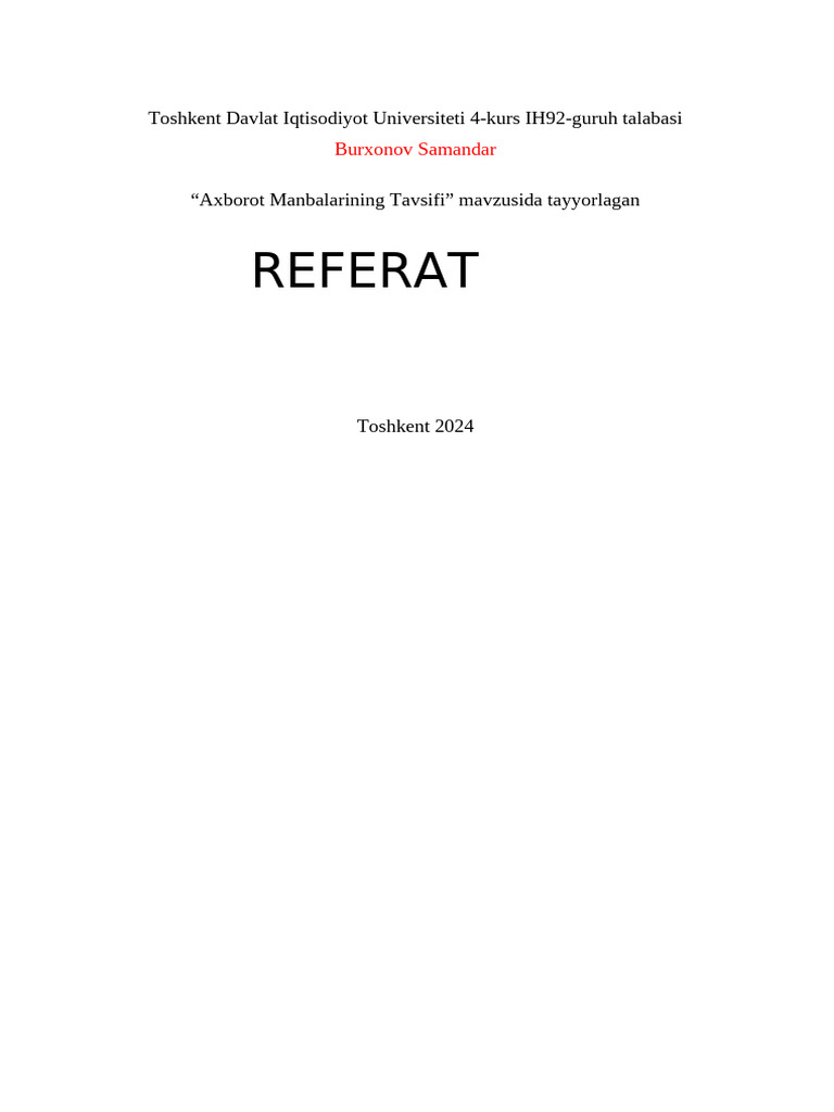Referat | PDF