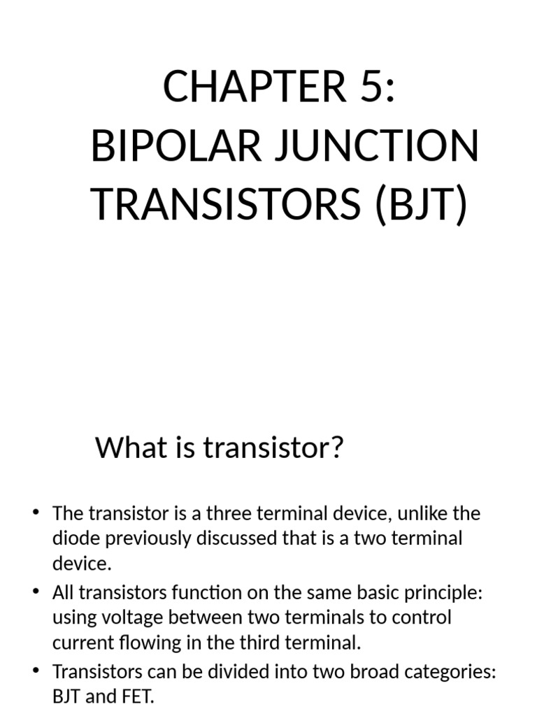 Chapter 5 - Bipolar Junction Transistors (BJT) | PDF | Bipolar Junction Transistor | Amplifier