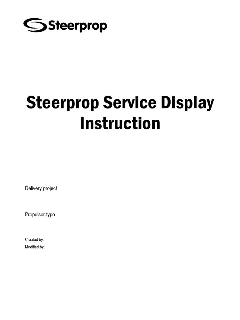 Steerprop Service Display Guide 109510 | PDF | Menu (Computing)