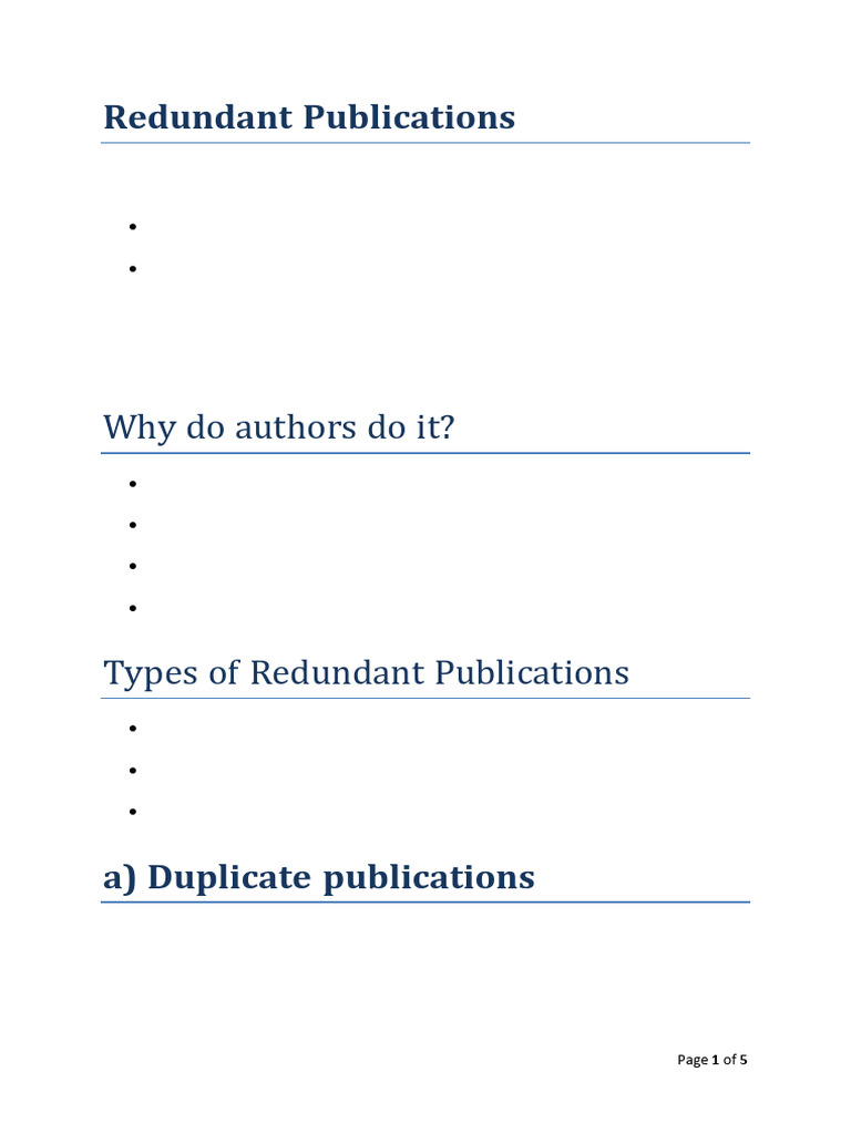 redundant publications 1 | PDF | Plagiarism | Public Sphere