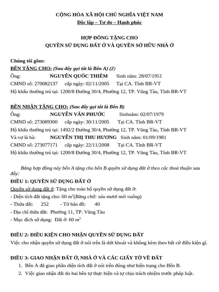 HD Cho Tang Dat - Anh Thiem | PDF