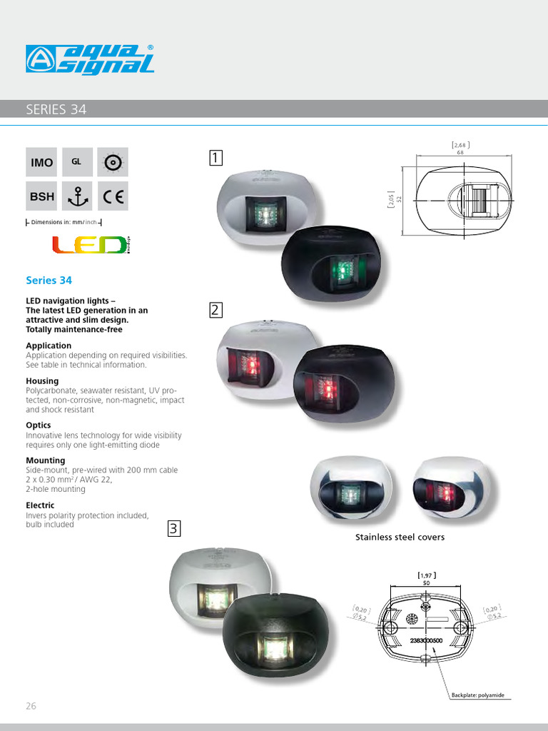 Navigation Light Spec Sheets | PDF | Light Emitting Diode ...
