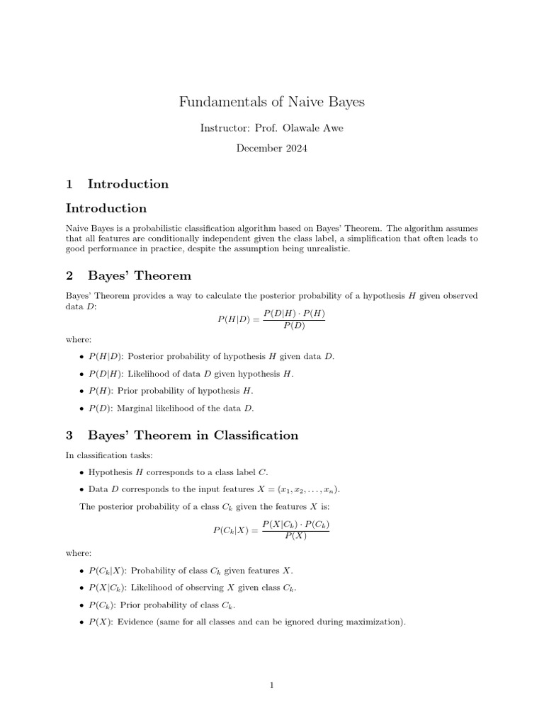 Naive_Bayes (1) | PDF | Probability Theory | Applied Mathematics