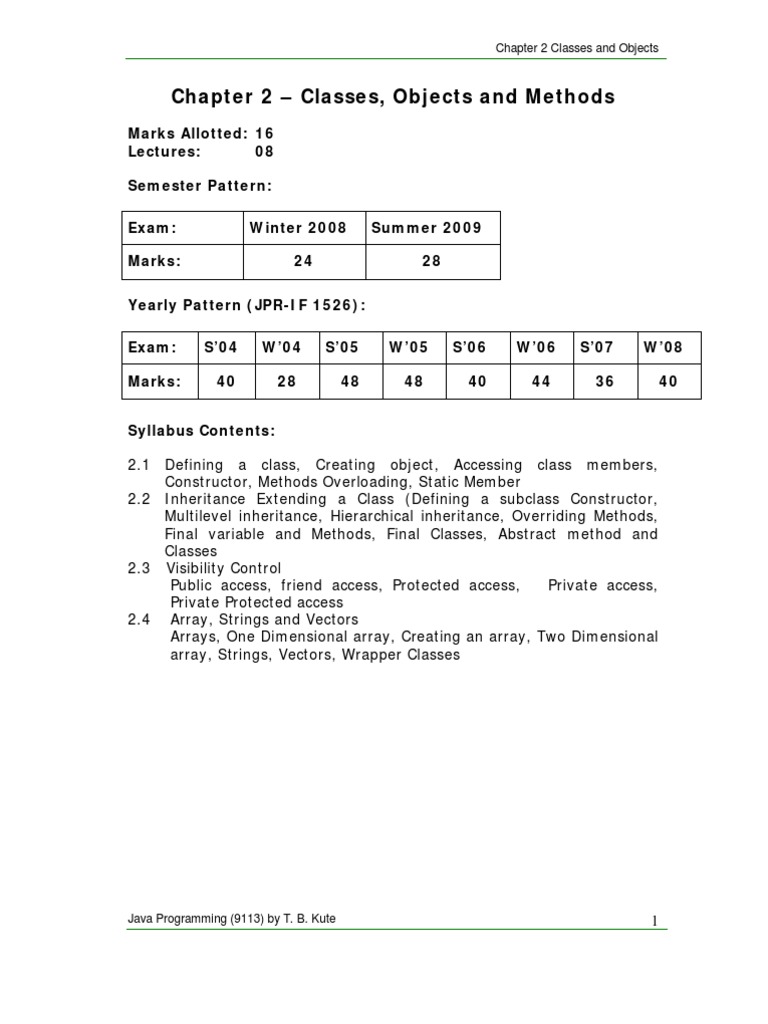 Chapter 2 Classes and Objects | PDF | Inheritance (Object Oriented ...
