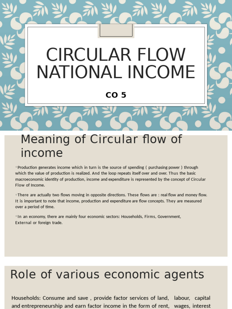 Circular Flow in A Economy - CO5 | PDF | Income | Taxes