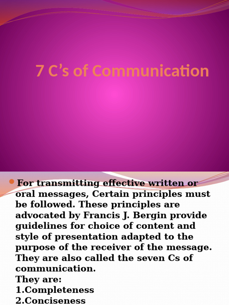 Final 7 C's of Communication | PDF | Communication | Information