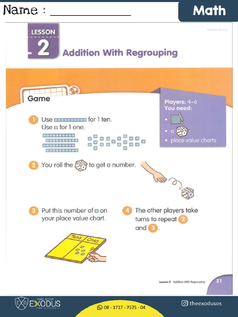 GR1 Math Additionto40 (Regrouping) Meet3 | PDF