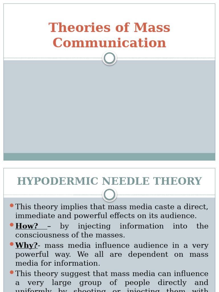 Theories of Mass Comm | PDF | Communication | Cognitive Science