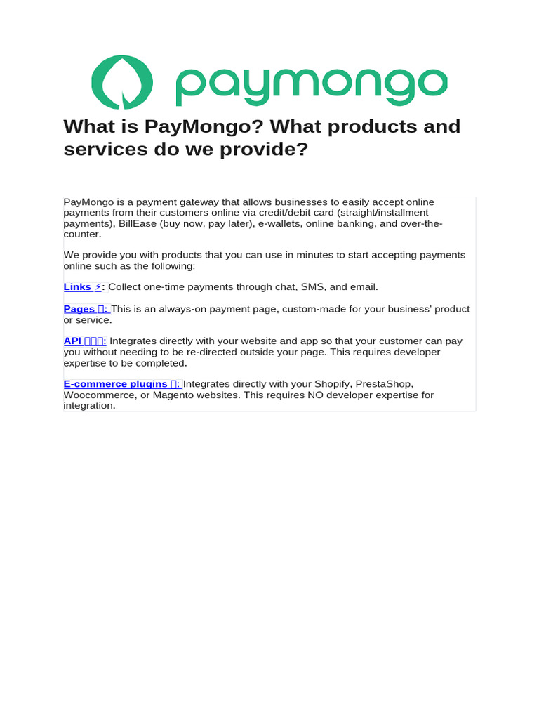 What Is PayMongo | PDF