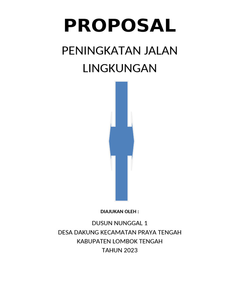 Proposal Jalan Lingkungan (Lapen) - Contoh | PDF