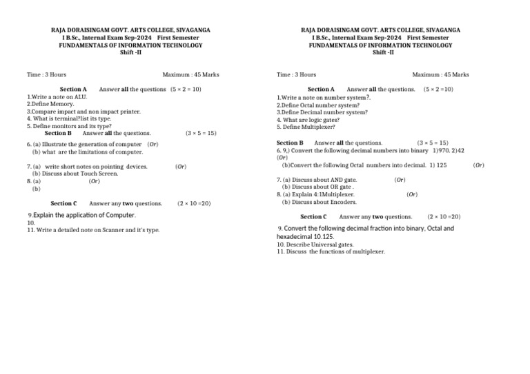 fundamentalsofITshift2 | PDF | Arithmetic | Computer Engineering