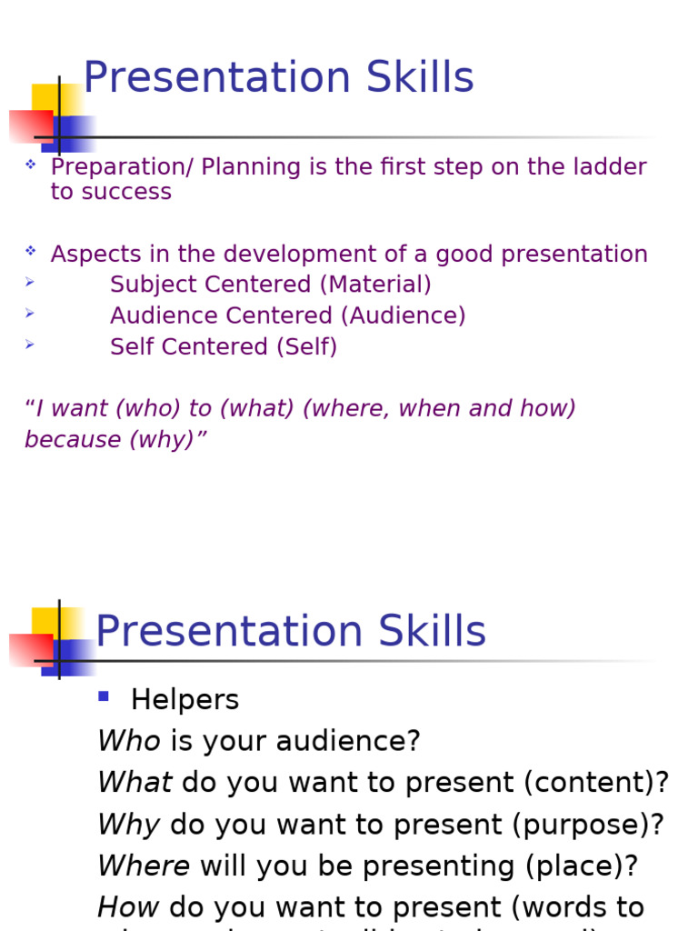 Presentation Skills | PDF | Nonverbal Communication | Psychological Concepts