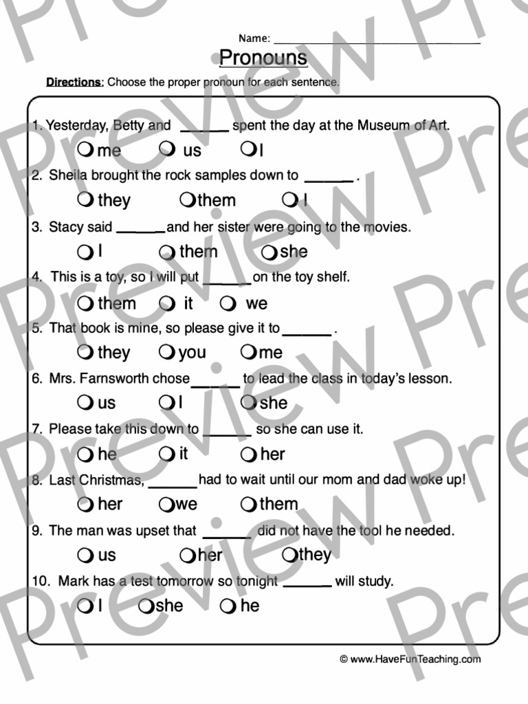pronouns-worksheet-1-preview | PDF