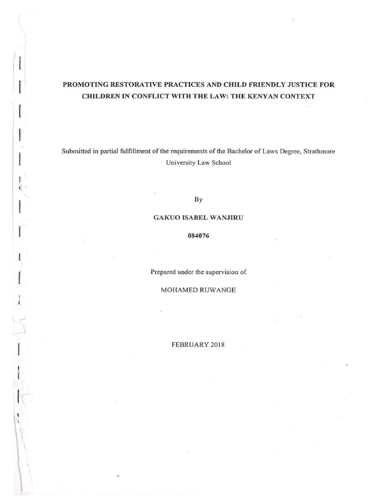 Promoting Restorative Practices and Child Friendly Justice | PDF | Restorative Justice ...