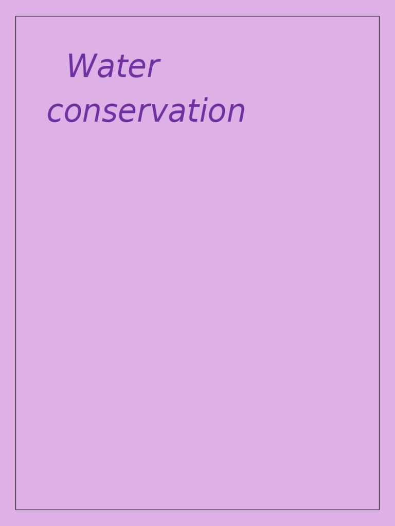 Water conservation | PDF