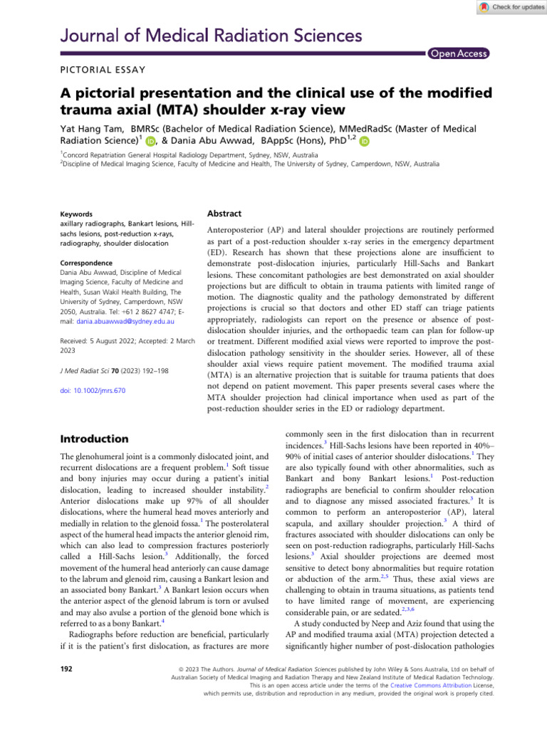 J of Medical Radiation Sci - 2023 - Tam - A Pictorial Presentation and ...