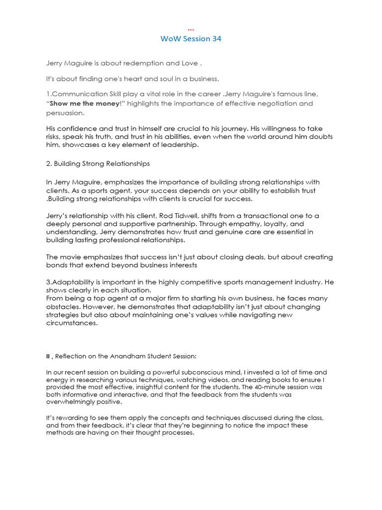 WOW Session -34 | PDF