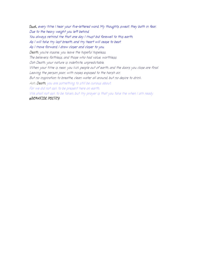 An ODE To Death | PDF