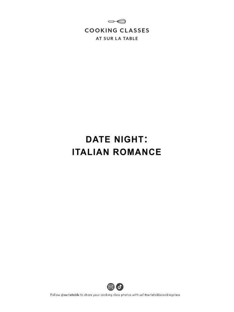 SLT Recipe: Date Night Italian Romance RP JAN2024 | PDF | Cookware And ...