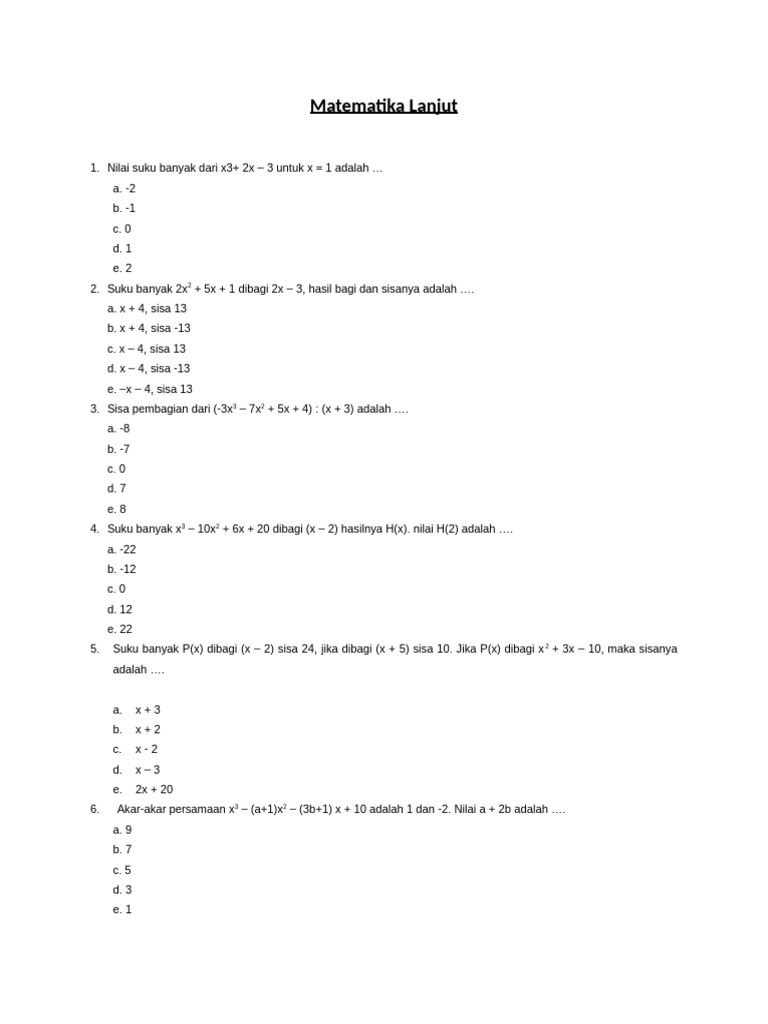 Matematika Lanjut Raymond Simarmata | PDF