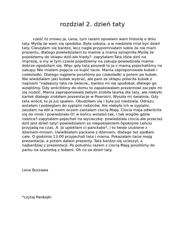 Przygody Leny Rodział 2. Dzień Taty | PDF