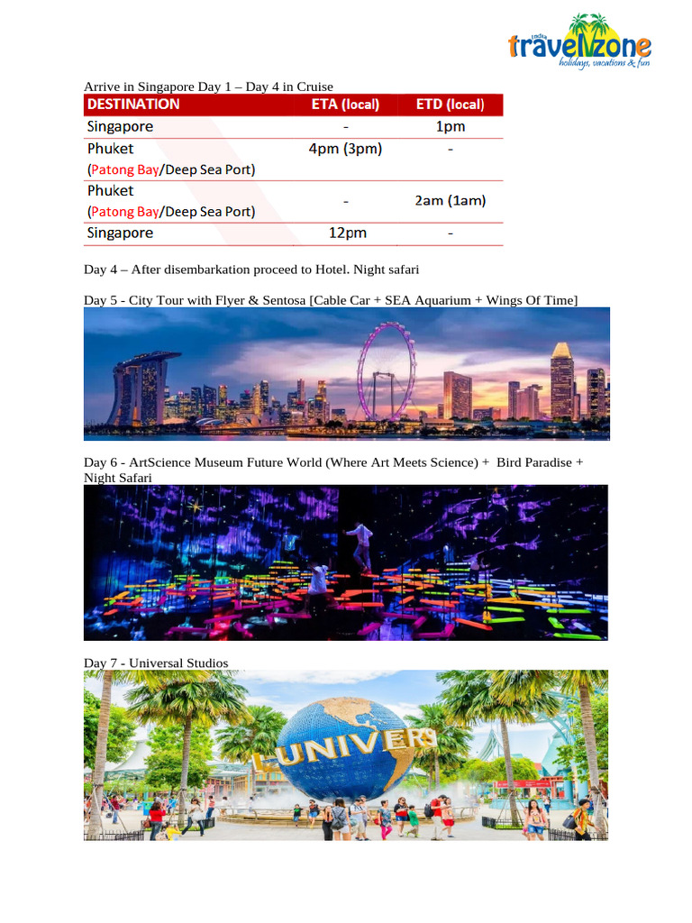 MR - Vinod - Singapore Langkawi Kuala Lumpur With Cruise | PDF