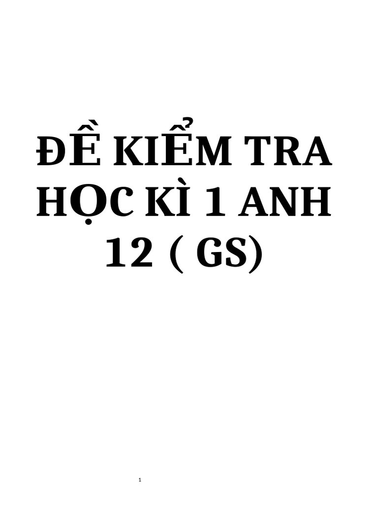 ĐỀ KIỂM TRA HỌC KÌ 1 ANH 12 | PDF | Florence Nightingale | Nursing