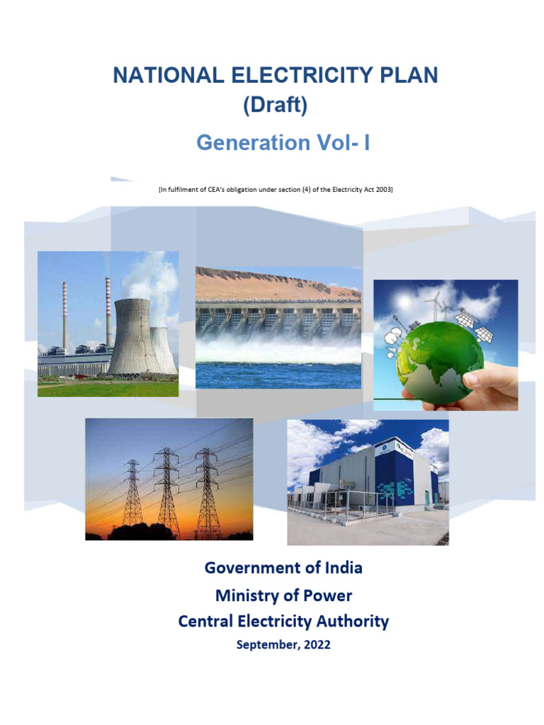 Draft National Electricity Plan 2022 | PDF | Renewable Energy | Power ...