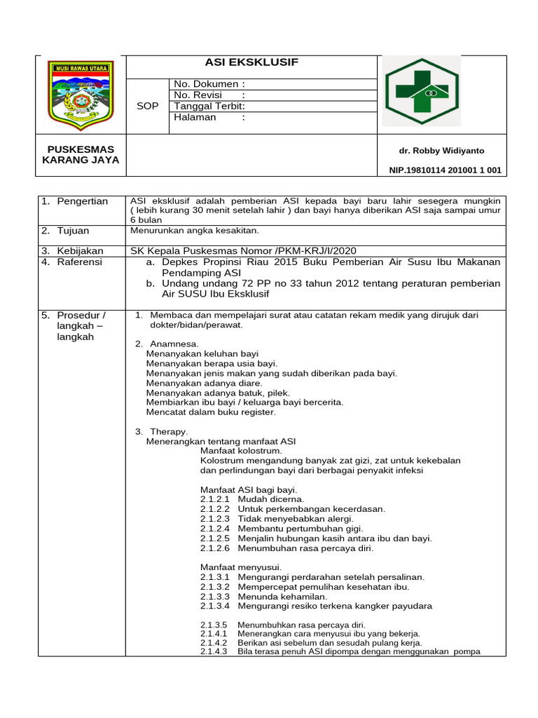 Sop Asi Eksklusif | PDF