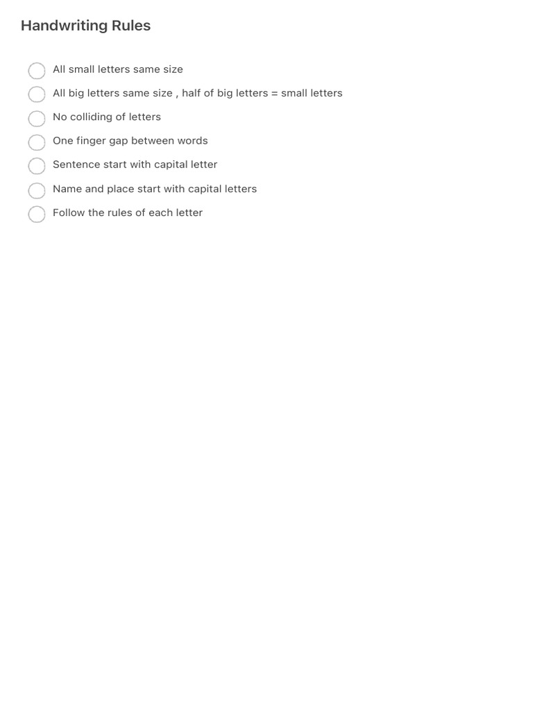 Handwriting Rules | PDF