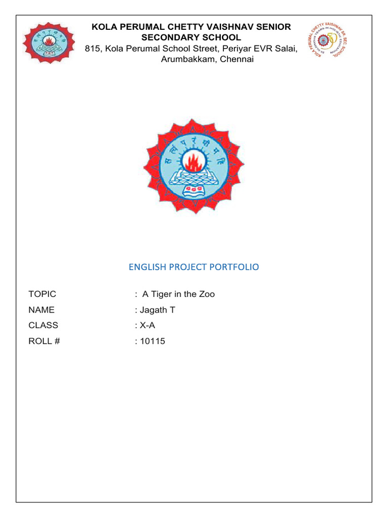 English Project Final | PDF | Poetry | Tiger