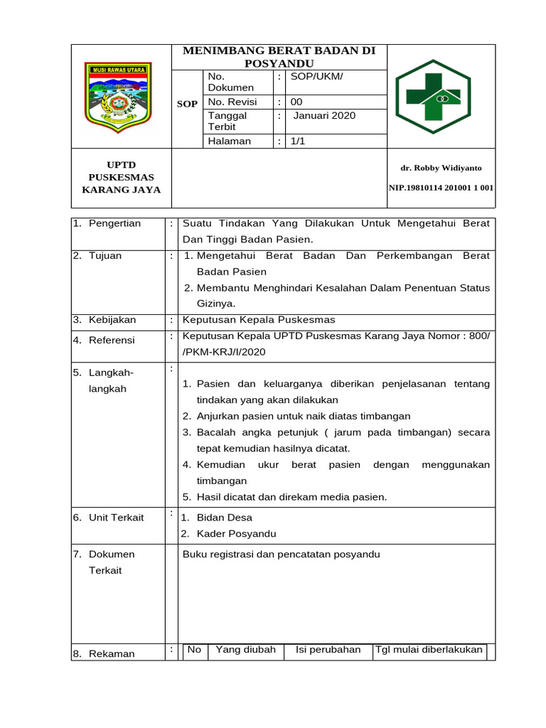 SOP PENIMBANGAN | PDF