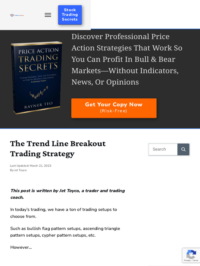 The Trend Line Breakout Trading Strategy | PDF | Market Trend | Stocks