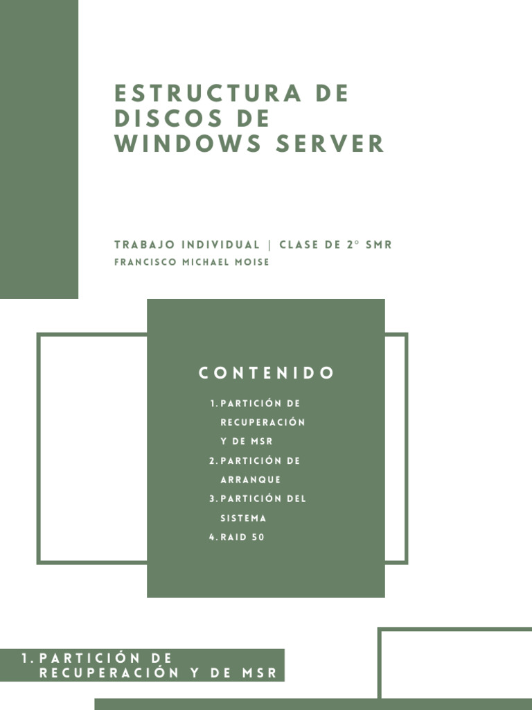 Estructura de Discos de Windows Server | PDF
