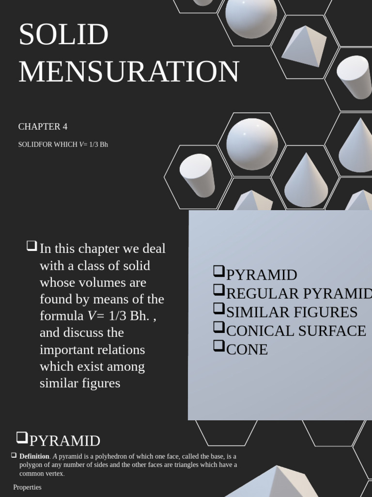 Solid Mensuration Chapter IV | PDF | Triangle | Area
