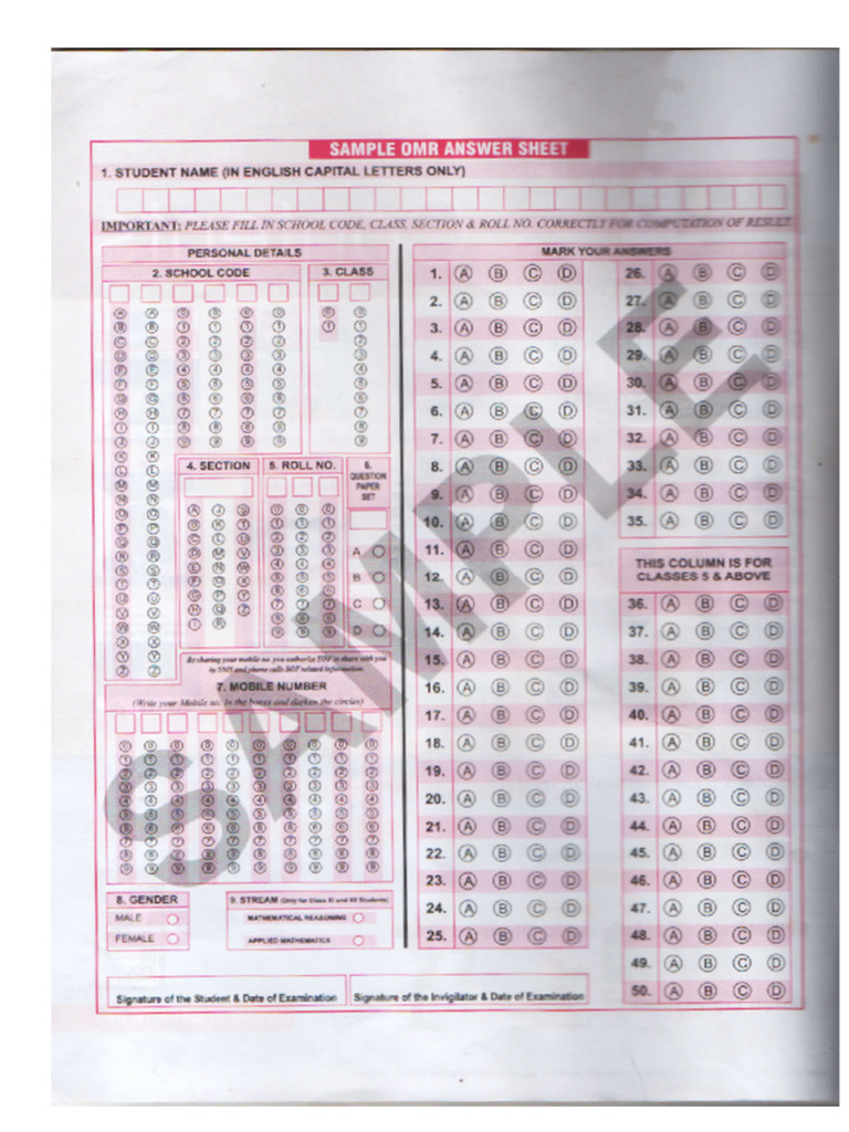 IMO Answersheet | PDF