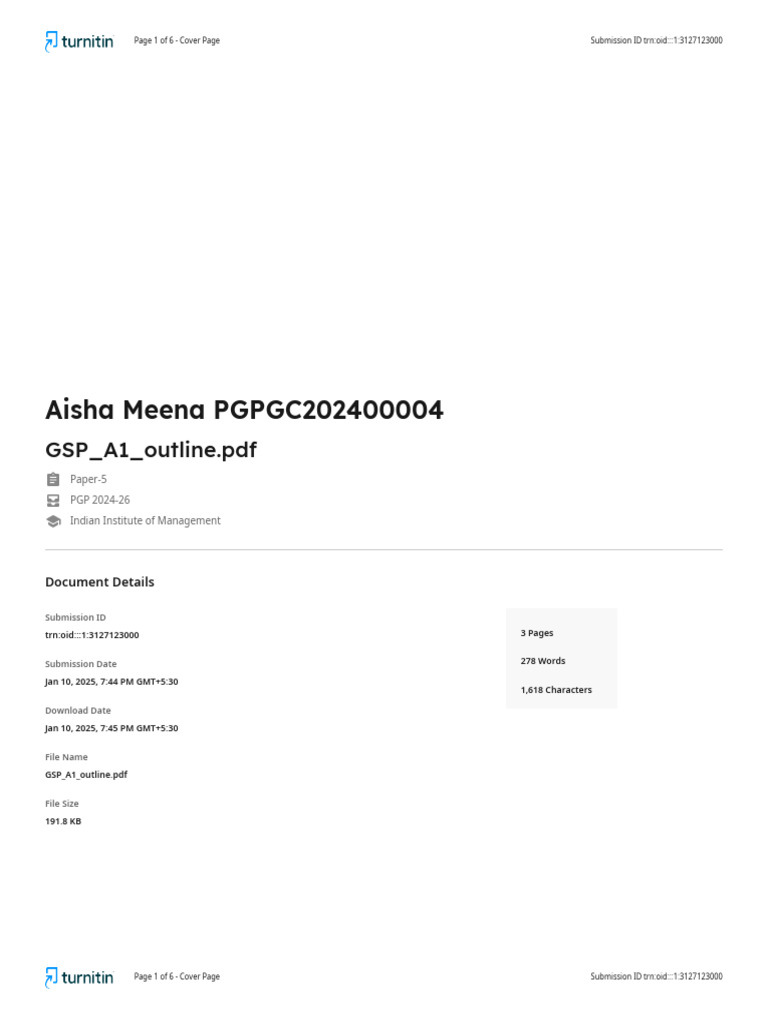 GSP A1 Outline (2) | PDF