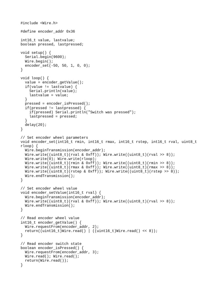 RX I2C Encoder - Ino | PDF