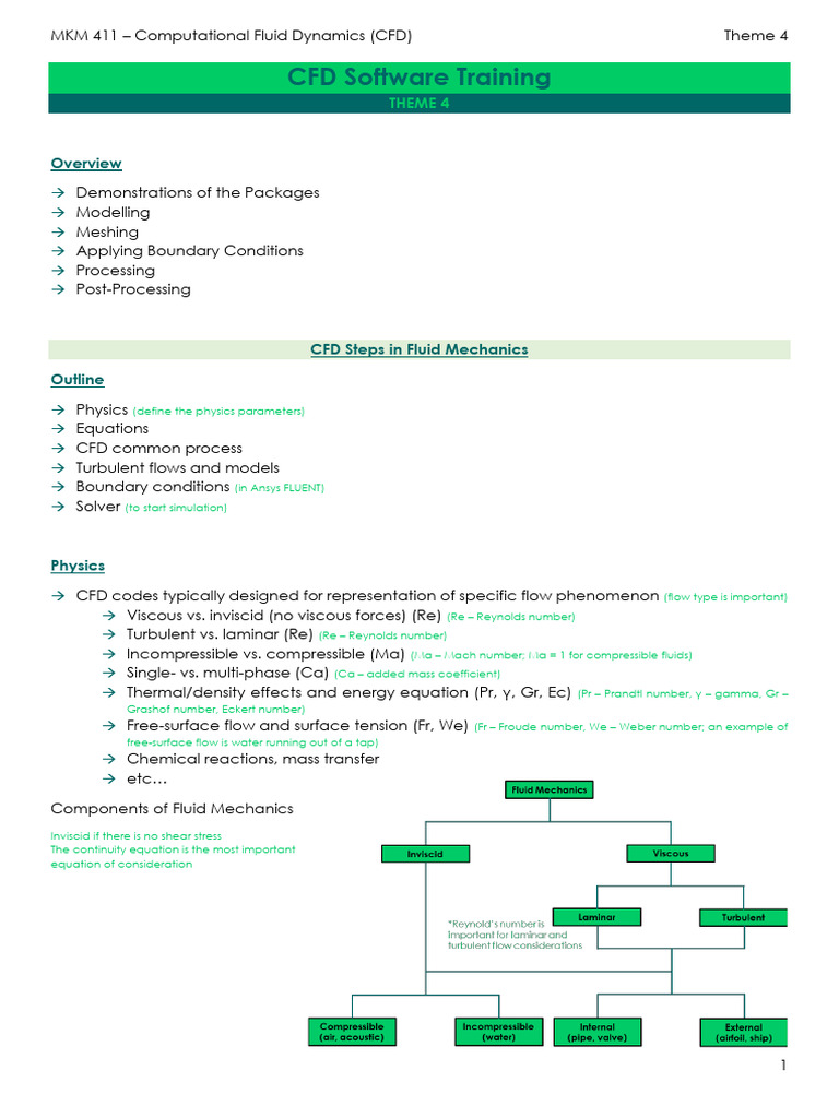 Theme 4 CFD Software Training | PDF | Fluid Dynamics | Computational Fluid Dynamics