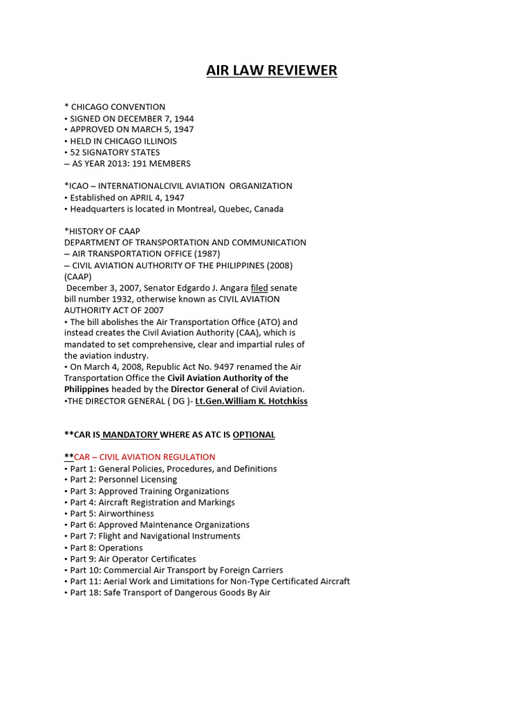 Air Law Overview and Regulations Guide | PDF | Visual Flight Rules ...