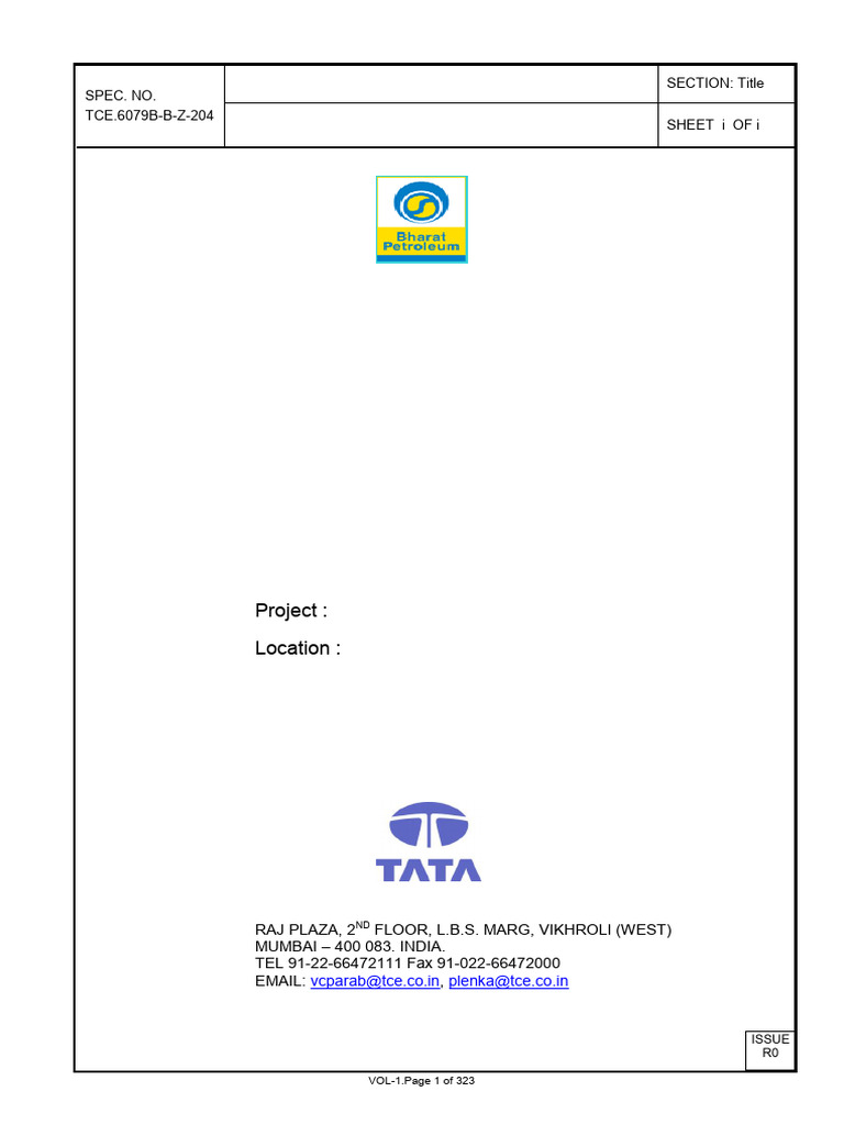 T000003300 - FileName - TCE.6079B-B-Z-204 VOL-1 - A | PDF | Taxes | Specification (Technical ...