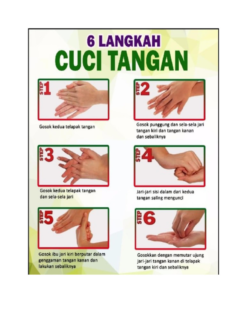Cetak 6 Langkah Cuci Tangan | PDF