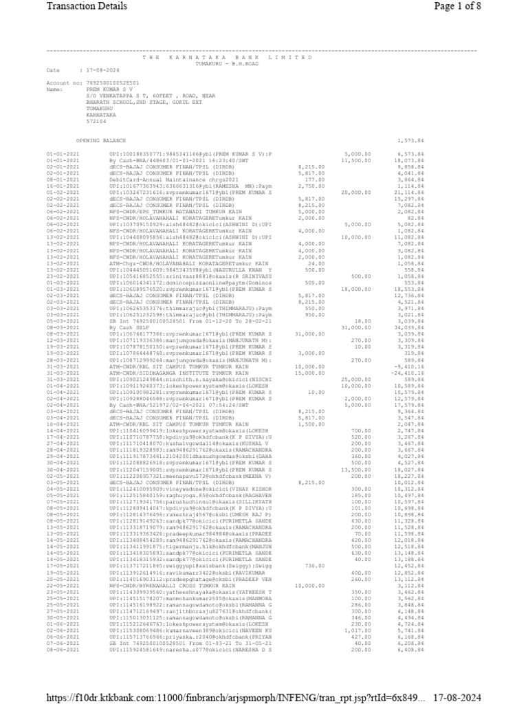 PREM KUMAR S V_SB | PDF | Service Industries | Financial Services