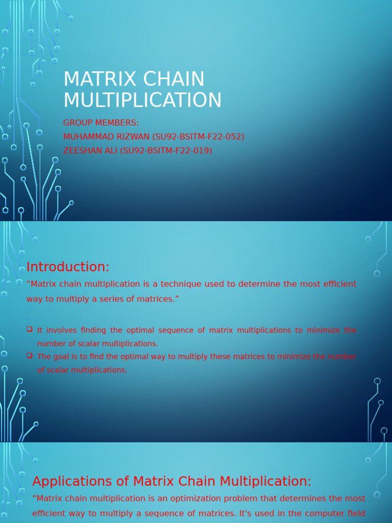 Matrix Chain Multiplication | PDF | Matrix (Mathematics) | Dynamic Programming