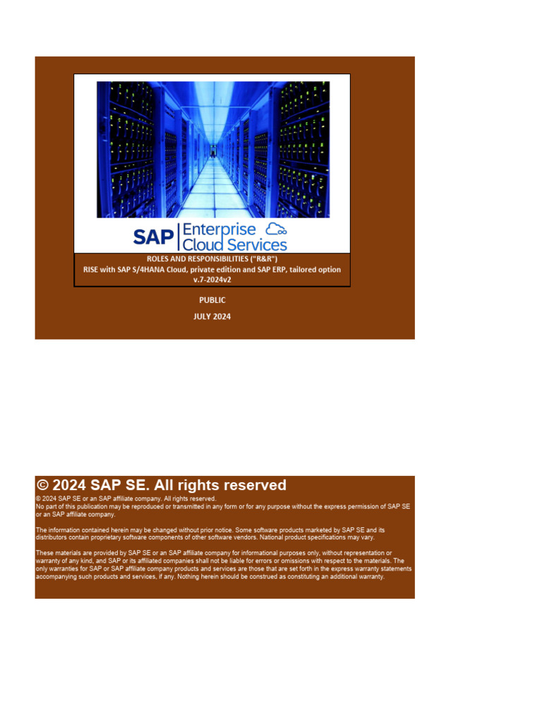 RISE With SAP S - 4HANA Cloud, Private Edition and SAP ERP, Tailored ...
