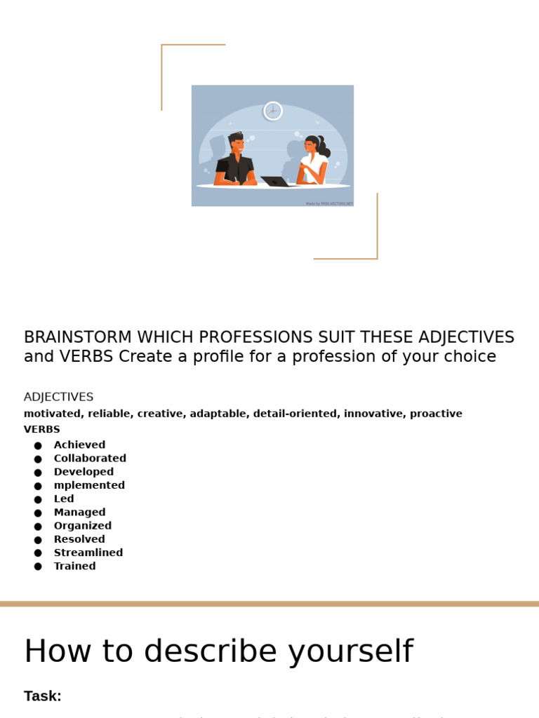 CV - Verbs and Adjectives | PDF